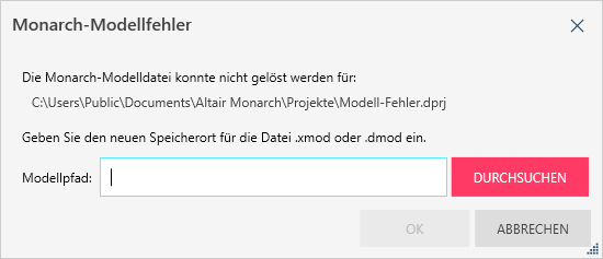 Altair Monarch Hilfe - Mit Monarch-Dateien arbeiten