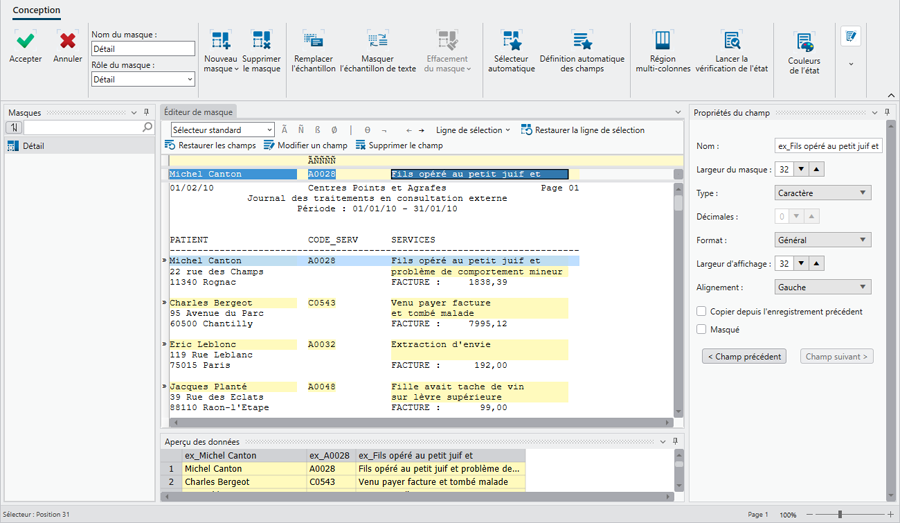 Capture d’un champ multiligne