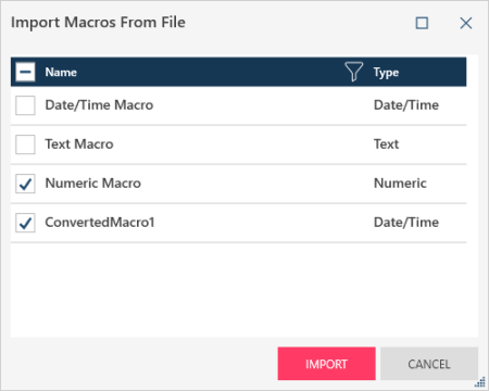 Altair Monarch 2021 Help File - Importing Macros