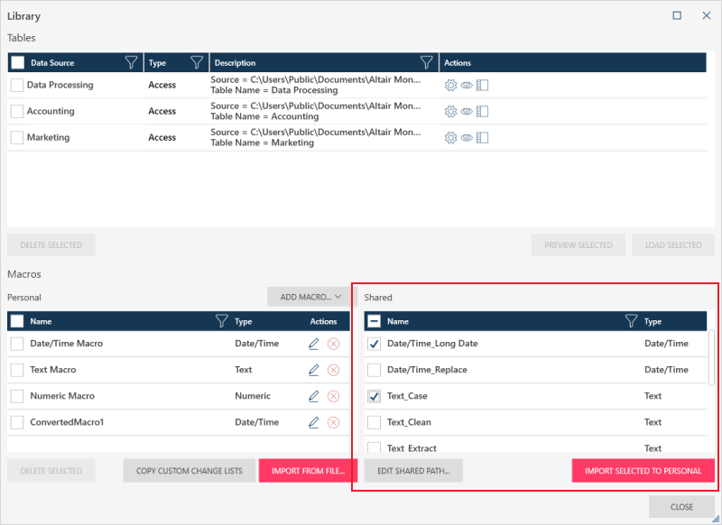Altair Monarch 2021 Help File Importing Macros 0574