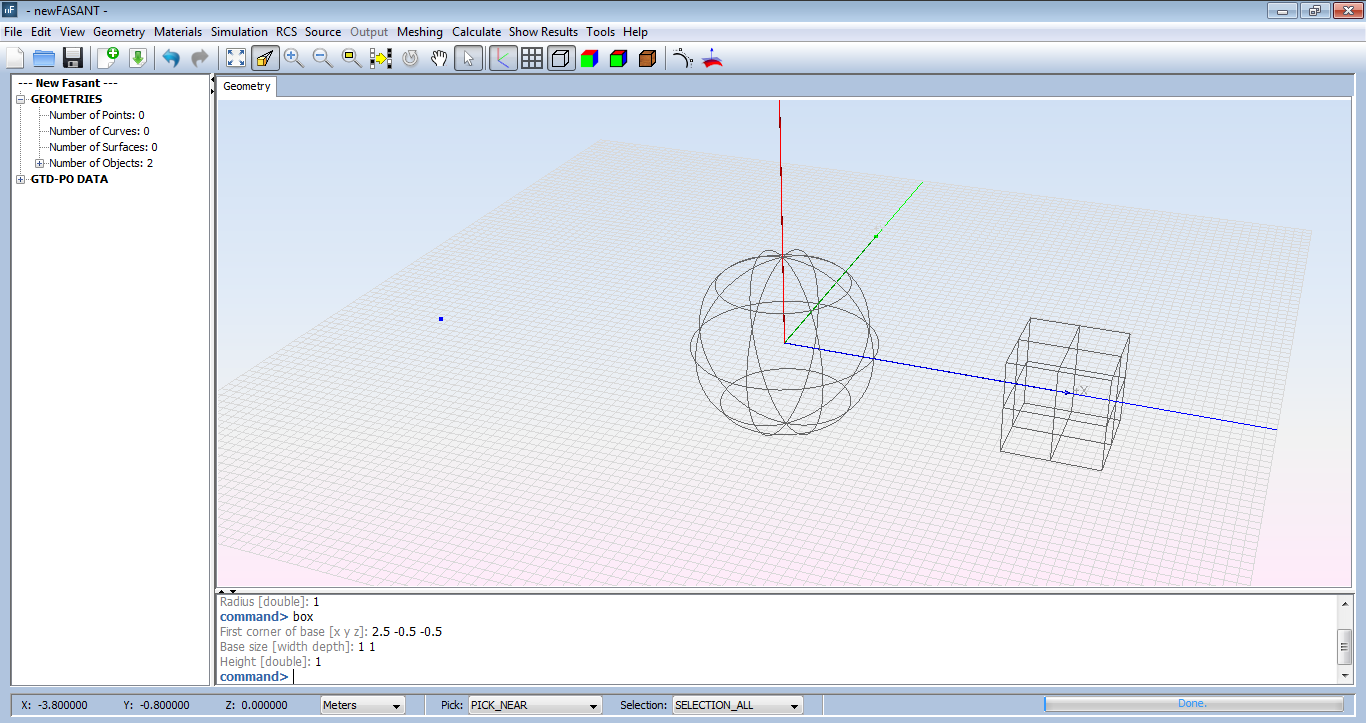 Example 1: Monostatic RCS of a Sphere and a Box