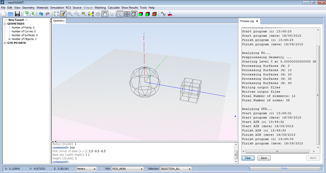 Example 1: Monostatic RCS of a Sphere and a Box