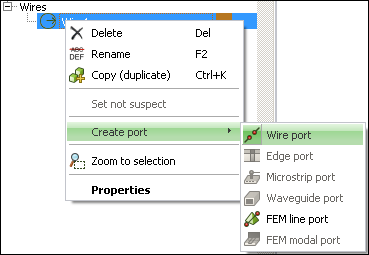 Defining a Wire Port for the Transmission Line
