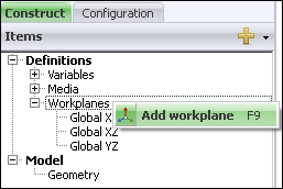 Defining a Workplane