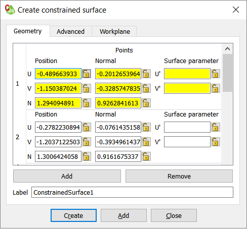 Creating a Constrained Surface