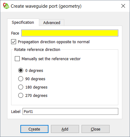 Creating a Waveguide Port