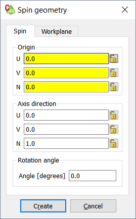 Spinning Geometry to Create Surface or Solids