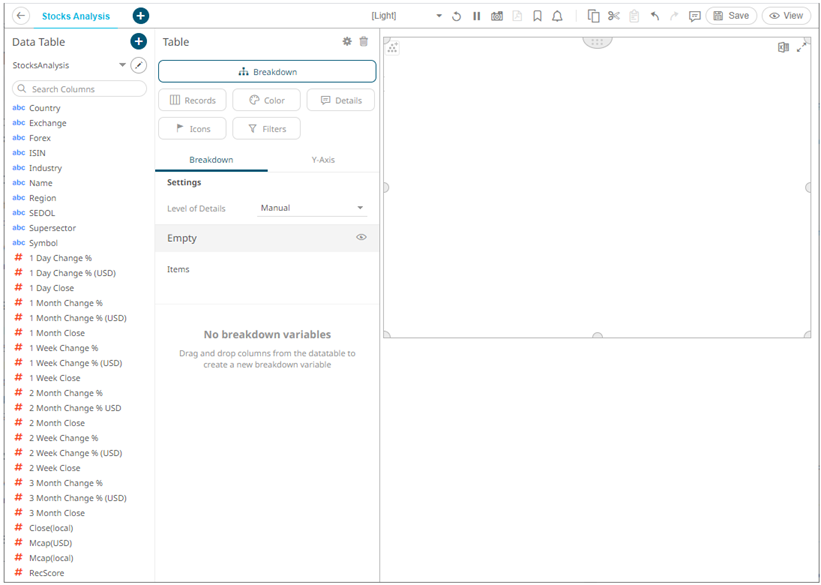 Altair Panopticon Web Authoring Help - Table Visualization