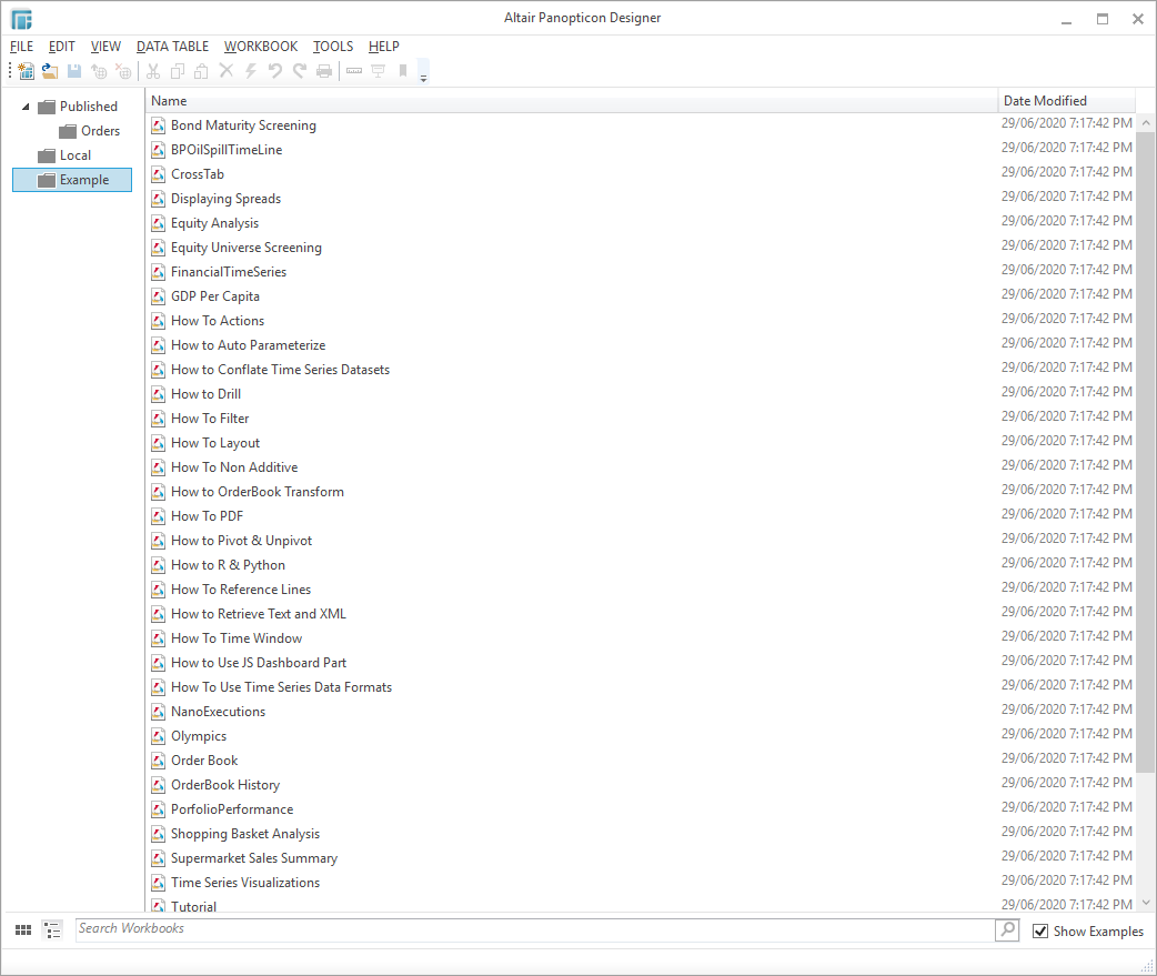 Altair Panopticon Designer Help - Primary Layouts