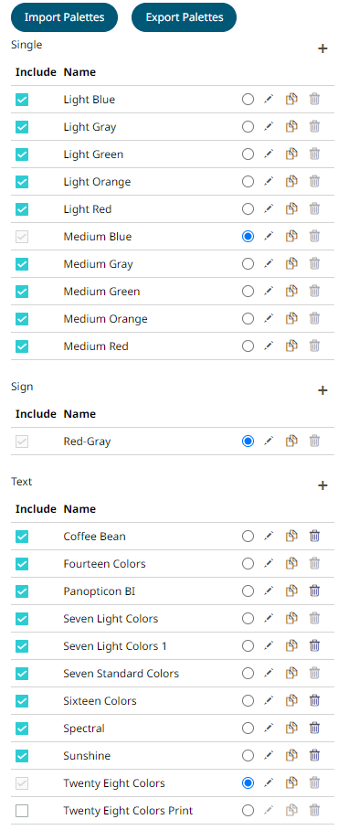 Altair Panopticon Web Authoring Help Color Palettes