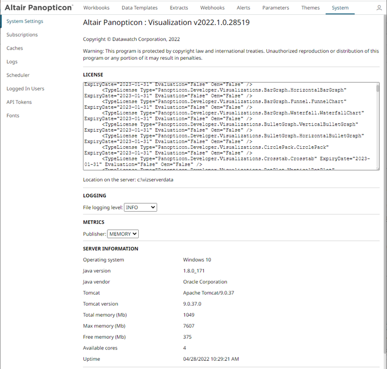 Altair Panopticon Real Time Installation and Reference Help - View ...