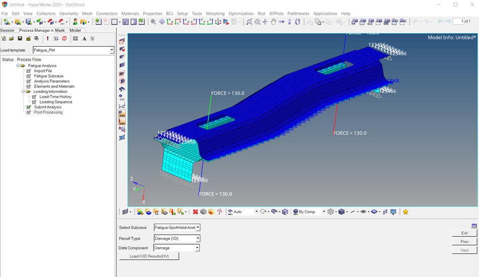 Spot Weld Fatigue (FPM) using S-N Method