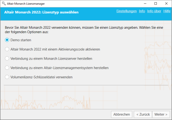 Altair Monarch Lizenzmanager Hilfe - Der Altair Monarch Lizenzmanager
