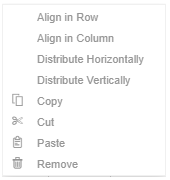 Altair Panopticon Web Authoring Help - Dashboard Part Toolbar and Context Menu