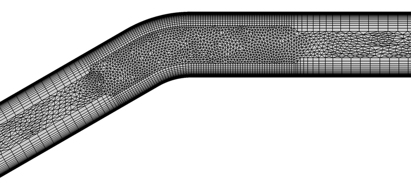 Turbulent Flow Past a Convex Curve in a Channel