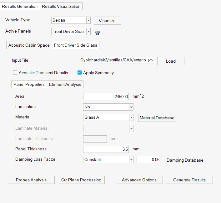 Green House Noise - Result Generation Tab