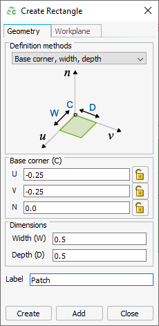 Creating a Patch (Rectangle)