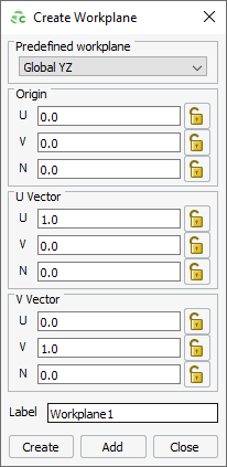 Defining a Workplane