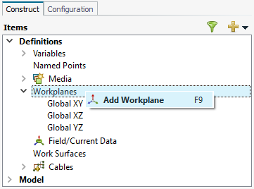 Defining a Workplane