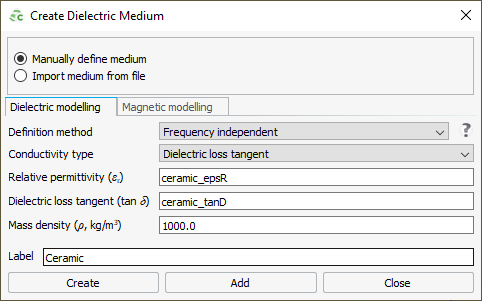 Defining a Dielectric Medium