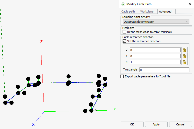 Example: Cable Reference Direction - No Installation