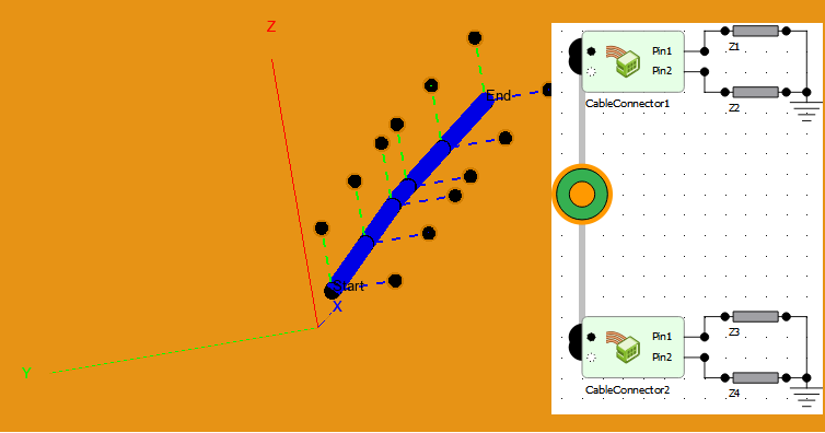 Example: Cable Reference Direction - Connected to an Installation