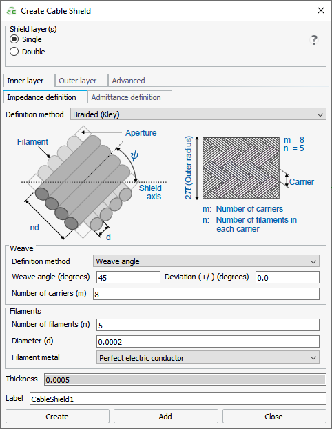 Creating a Braided Cable Shield Layer (Kley)