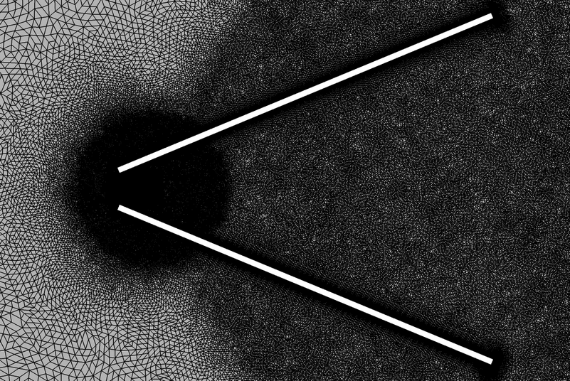 Turbulent Flow Behind an Open-Slit V