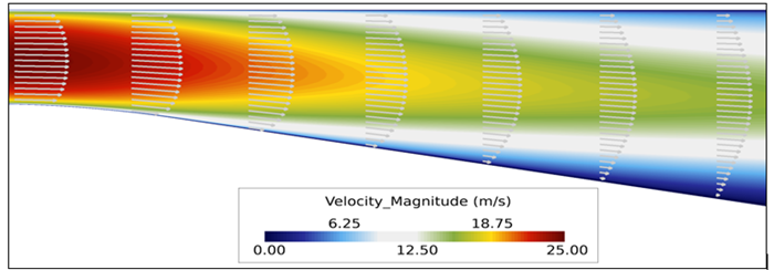 Turbulent Flow with Separation in an Asymmetric Diffuser