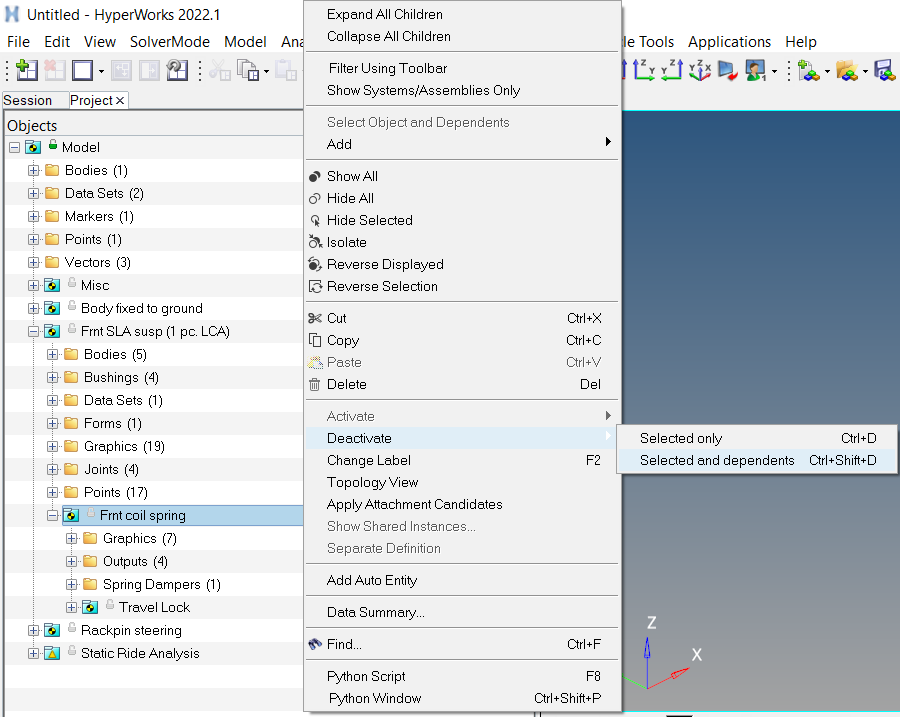 MV-7022: Front Suspension Spring - MotionSolve and OptiStruct Co-simulation