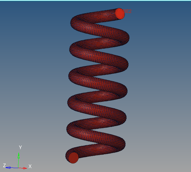 OS-T: 1540 Compression of Helical Spring using Self-Contact