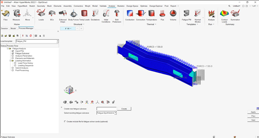 OS-HM-T: 6040 Spot Weld Fatigue (FPM) using S-N Method