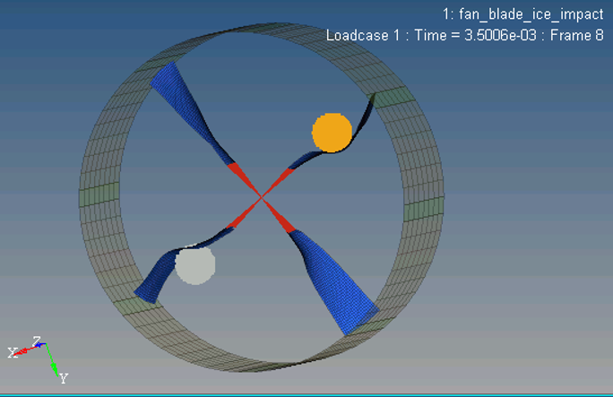 RD-E: 5502 Rotating Fan Blade Ice Impact and Failure