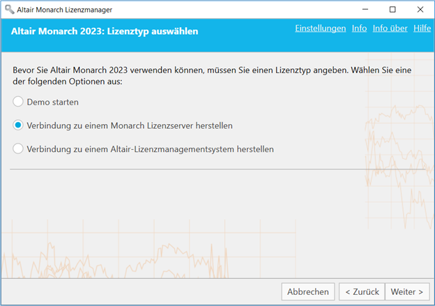 Altair Monarch 2023 Lizenzmanager Hilfe