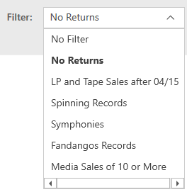 Selecting a Filter to Apply to Summaries