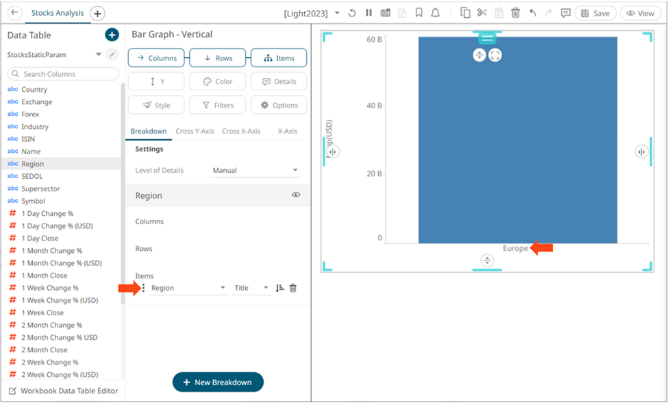 Altair Panopticon Web Authoring Help - Adding Parameterized Columns to the Breakdown