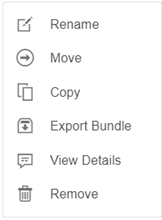 Altair Panopticon Web Authoring Help - Data Library Toolbar and Context Menu
