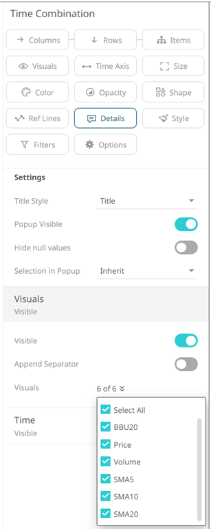 Altair Panopticon Web Authoring Help - Details Variable Configuration for Visualizations with ...