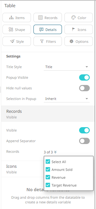 Altair Panopticon Web Authoring Help - Details Variable Configuration for Visualizations with ...