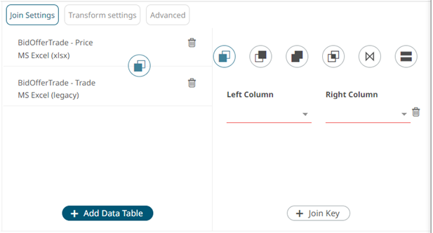 Altair Panopticon Web Authoring Help - Joining Multiple Data Tables in the Joined Data Table Editor
