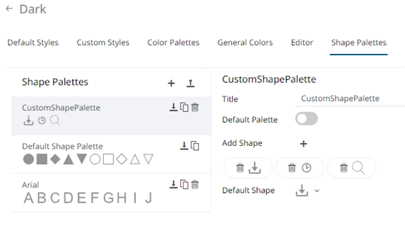 Altair Panopticon Web Authoring Help - Rearranging Shape Palettes