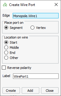 Adding a Wire Port to the Monopole