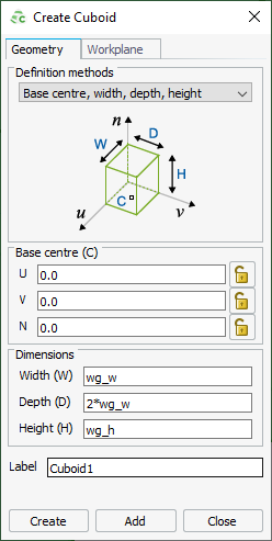 Creating the Waveguide Sections
