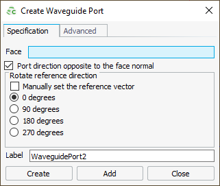 Creating a Waveguide Port