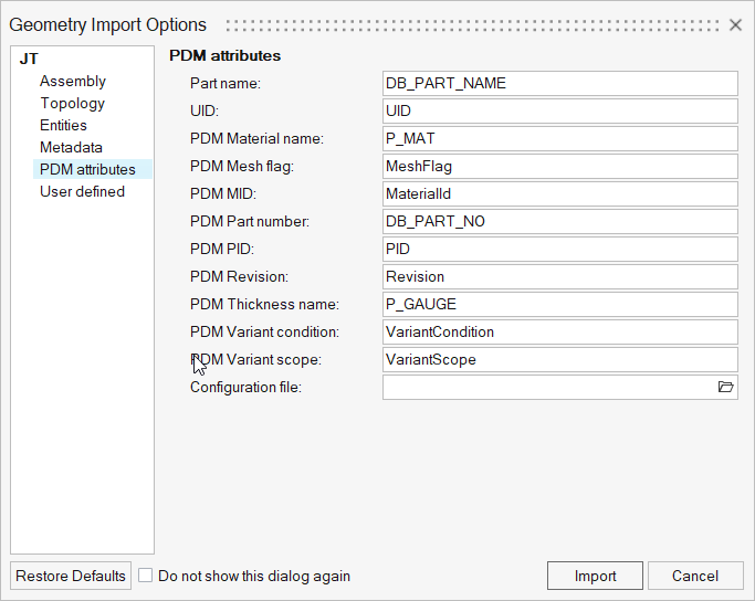 Import Parts, Part Assemblies, and Part Instances